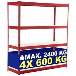 CLP Schwerlastregal 160X180X60 CM I B&ouml;den Bis Je 600 KG Belastbar I Metall-Steckregal