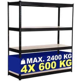 CLP Schwerlastregal 160X180X60 CM I B&ouml;den Bis Je 600 KG Belastbar I Metall-Steckregal