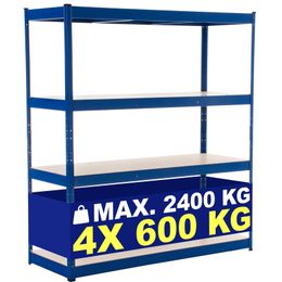 CLP Schwerlastregal 160X180X60 CM I B&ouml;den Bis Je 600 KG Belastbar I Metall-Steckregal
