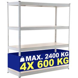 CLP Schwerlastregal 160X180X60 CM I B&ouml;den Bis Je 600 KG Belastbar I Metall-Steckregal