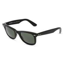 Ray-Ban RB 2140 WAYFARER | Unisex-Sonnenbrille | Fassung: Vollrand, Quadratisch, Acetat, Schwarz | Glasfarbe: Gr&uuml;n