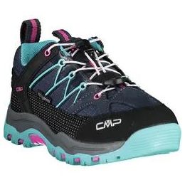 Wanderschuh CMP "KIDS RIGEL LOW TREKKING SHOES WP", Kinder, Gr. 30, b.blau, acqua, Leder, Synthetik, Schuhe Wanderschuh, wasserdicht