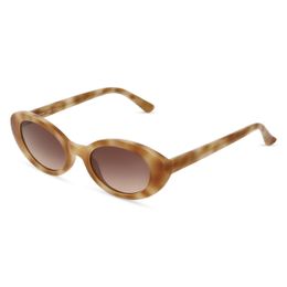 Fielmann MI 044 SUN FA | Damen-Sonnenbrille | Fassung: Vollrand, Oval, Acetat, Havanna Hell | Glasfarbe: Braun Verlaufend