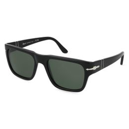 Persol 0PO3348S | Unisex-Sonnenbrille | Fassung: Vollrand, Quadratisch, Acetat, Schwarz | Glasfarbe: Gr&uuml;n