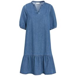 Gina Damen Jeanskleid mit Volant