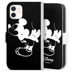 DeinDesign iPhone 12 mini Handy Klapph&uuml;lle Handyh&uuml;lle aus Kunst Leder wei&szlig; Flip Case Official Licensed Product Disney Mickey Mouse Sideflip mit Lasche