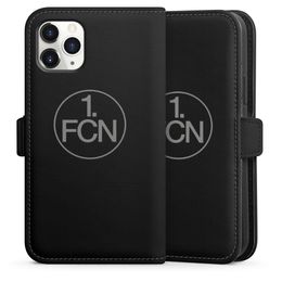 DeinDesign iPhone 11 Pro Handy Klapph&uuml;lle Handyh&uuml;lle aus Kunst Leder schwarz Flip Case 1. Fc N&uuml;rnberg 1. Fcn Transparent Sideflip mit Lasche