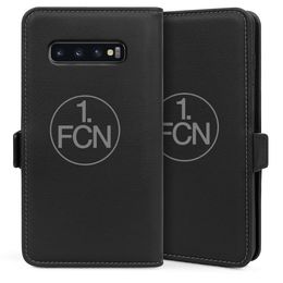 DeinDesign Galaxy S10 Plus Handy Klapph&uuml;lle Handyh&uuml;lle aus Kunst Leder schwarz Flip Case 1. Fc N&uuml;rnberg 1. Fcn Transparent Sideflip mit Lasche