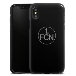 DeinDesign iPhone X Handy Silikon H&uuml;lle Case schwarz Handyh&uuml;lle 1. Fc N&uuml;rnberg 1. Fcn Transparent