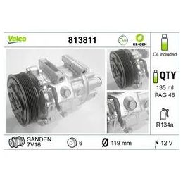 Valeo Kompressor, Klimaanlage 813811 f&uuml;r PEUGEOT VOLVO FIAT CITRO&Euml;N