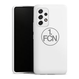 DeinDesign Galaxy A53 5G Handy Silikon H&uuml;lle Case wei&szlig; Handyh&uuml;lle 1. Fc N&uuml;rnberg 1. Fcn Transparent Silikon Case