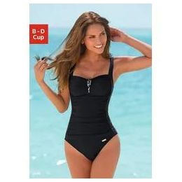 Badeanzug Lascana, Damen, Gr. 48, Cup D, schwarz, Polyamid, unifarben, Badeanz&uuml;ge Badeanzug, mit Pailletten-Verzierung und Shaping-Effekt, Topseller