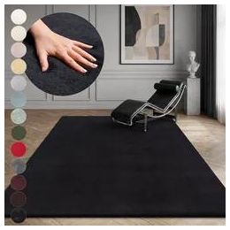 Teppich OTTO HOME "Arabell, Kunstfellteppich, Felloptik, waschbar", schwarz, B:240cm H:16mm L:340cm, Polyester, Teppiche, Teppich, flauschig, kuschelig, Anti-Rutsch-Unterseite, Wohnzimmer, Schlafzimmer