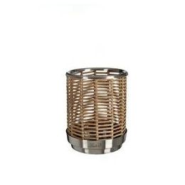 Windlicht Fink "FLAVIO", natur, B:13,2cm H:16,5cm T:13,2cm &Oslash;:13,2cm, Edelstahl, Eisen, Kerzenhalter, Windlicht
