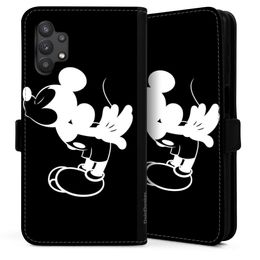 DeinDesign Galaxy A32 5G Handy Klapph&uuml;lle Handyh&uuml;lle aus Kunst Leder schwarz Flip Case Disney Mickey Mouse Official Licensed Product Sideflip mit langer Lasche