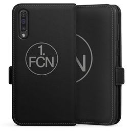 DeinDesign Galaxy A50 Handy Klapph&uuml;lle Handyh&uuml;lle aus Kunst Leder schwarz Flip Case 1. Fc N&uuml;rnberg 1. Fcn Transparent Sideflip mit Lasche