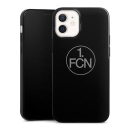 DeinDesign iPhone 12 mini Handy Slim Case extra d&uuml;nn Silikon Handyh&uuml;lle schwarz H&uuml;lle 1. Fc N&uuml;rnberg 1. Fcn Transparent Silikon Slim Case