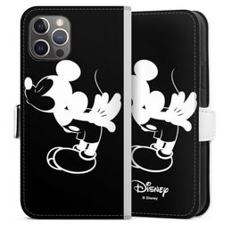 DeinDesign iPhone 12 Pro Handy Klapph&uuml;lle Handyh&uuml;lle aus Kunst Leder wei&szlig; Flip Case Official Licensed Product Disney Mickey Mouse Sideflip mit Lasche