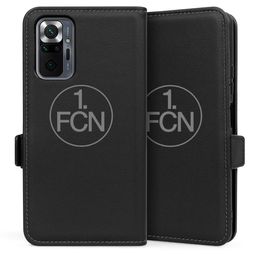 DeinDesign Xiaomi Redmi Note 10 Pro Handy Klapph&uuml;lle Handyh&uuml;lle aus Kunst Leder schwarz Flip Case 1. Fc N&uuml;rnberg 1. Fcn Transparent Sideflip mit langer Lasche