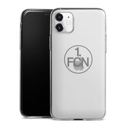 DeinDesign iPhone 11 Handy Slim Case Silikon Handyh&uuml;lle transparent H&uuml;lle extra d&uuml;nn 1. Fc N&uuml;rnberg 1. Fcn Transparent Silikon Slim Case
