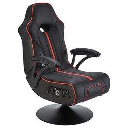 X Rocker Gamingsessel, Rot, Schwarz, Textil, 63x103.5x70 cm, USB-Anschluss, Sitzfl&auml;che 360&deg; drehbar, abwischbar, Bluetooth-Lautsprecher, gepolsterte Armlehnen, Kinder- & Jugendzimmer, Jugendm&ouml;bel, Gamingst&uuml;hle