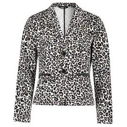 Kurzblazer Betty Barclay "Damen mit Animalprint", Damen, Gr. 36, schwarz-wei&szlig; (wei&szlig;, schwarz), Obermaterial: 97% Baumwolle, 3% Elasthan, tailliert normal, Blazer Kurzblazer, Material