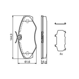Bosch Bremsbelagsatz, Scheibenbremse 0986424531 f&uuml;r Opel Vaughall NISSAN RENAULT