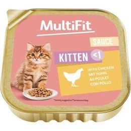MultiFit Nassfutter Katze Junior, in Sauce, Huhn 64x100 g
