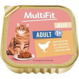 MultiFit Nassfutter Katze Adult, in Gelee, Gefl&uuml;gel 64x100 g