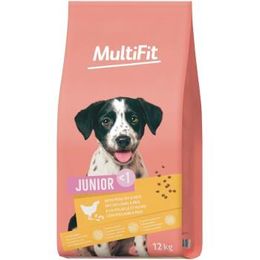 MultiFit Trockenfutter Hund Junior, mit Gefl&uuml;gel & Reis 2x12 kg