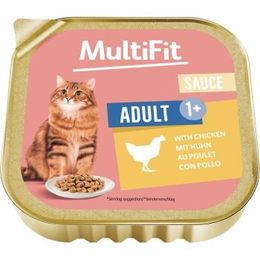 MultiFit Nassfutter Katze Adult, in Sauce, Huhn 64x100 g