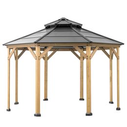 Pavillon Gazebo Eggi Anthrazit Echtholz