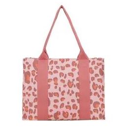 Henkeltasche Fritzi aus Preussen "Tote Shopper Leo", Herren, Gr. B/H/T: 18cm x 34cm x 44cm, pink, Baumwolle, Taschen, im exotischen Design