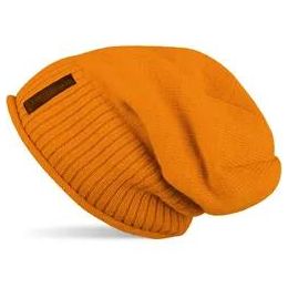 Strickm&uuml;tze styleBREAKER "Feinstrick Beanie mit Teddyfleece", Damen, gelb (curry), 100% Viskose CV., Modisch, M&uuml;tzen Strickm&uuml;tze