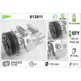 Valeo Kompressor, Klimaanlage 813811 f&uuml;r PEUGEOT VOLVO FIAT CITRO&Euml;N