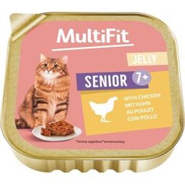 MultiFit Nassfutter Katze Senior, in Gelee, Huhn 64x100 g
