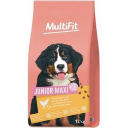 MultiFit Tockenfutter Hund Junior, Maxi, mit Gefl&uuml;gel & Reis 2x12 kg