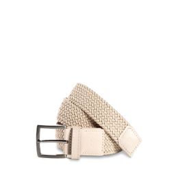 Tom Tailor Herren TTJAMIE Elastischer Flechtg&uuml;rtel mit eckiger Dornschlie&szlig;e, beige, Uni, Gr. 100