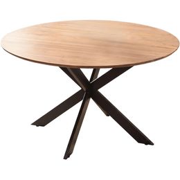 Esstisch Home Affaire "Soho rund", natur, schwarz, natur, B:130cm H:77cm, Tische, Esstisch, tolle Optik