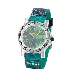 Quarzuhr Scout "Dinosaurier", bunt, Armbanduhren, Kinder, Quarzuhr, Armbanduhr, Kinderuhr, Junge, analog