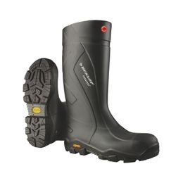 Gummistiefel Dunlop "Purofort+ Expander full safety mit Vibram", Damen, Gr. 39, grau (grau (charcoal)), Obermaterial: 100% Textilmaterial TEXMAT., Schuhe Gummistiefel