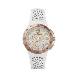 Luxusuhr Plein Sport "Thunderstorm Chrono", 0116, wei&szlig;, gold, Armbanduhren, Damen