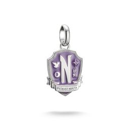 Charm-Einh&auml;nger Thomas Sabo "Thomas Sabo Wednesday Nevermore Charm - Connect", silberfarben, violett, kristallwei&szlig;, kristallwei&szlig;, Charms, Damen, Silber 925 (recycelt), mit Zirkonia (synth.)