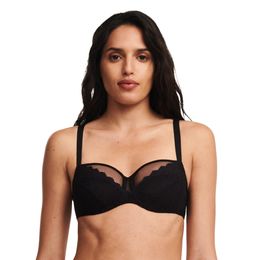B&uuml;gel-BH Chantelle "FLORAL TOUCH", Damen, Gr. 75, Cup H, schwarz, Obermaterial: 75% Polyamid, 25% Elasthan, BHs B&uuml;gel-BH, florale Spitze mit wrap-over Effekt