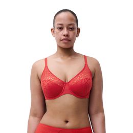 B&uuml;gel-BH Chantelle "NORAH", Damen, Gr. 80, Cup F, poppy rot, Obermaterial: 71% Polyamid, 29% Elasthan, BHs B&uuml;gel-BH, weiche Spitze, blickdichtes Gewebe