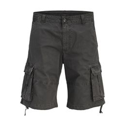Jack & Jones Cargoshorts JACK & JONES "JPSTCOLE ANTHONY CARGO SHORTS MID SN", Herren, Gr. L, N-Gr, asphalt, Web, Obermaterial: 97% Baumwolle, 3% Elasthan, unifarben, relaxed fit knielang, Hosen
