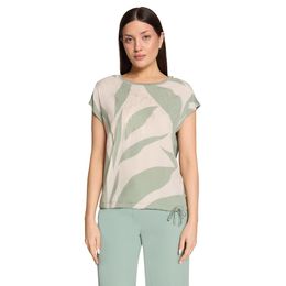 BETTY & CO Kurzarmshirt BETTY & CO "Damen mit Print", Damen, Gr. L, nature, gr&uuml;n, Obermaterial: 100% Baumwolle, loose fit normal, Rundhals, Shirts