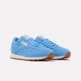 Trainingsschuh Reebok CLASSIC "CLASSIC LEATHER", Damen, Gr. 42,5, periblau, chalk, gum, Leder, Schuhe