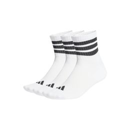 Kurzsocken adidas originals "Socken 3-Stripes Cushioned Sportswear Mid-Cut Socks 3er Pack", Herren, Gr. 37-39, wei&szlig;, Obermaterial: 58% Baumwolle CO. 39% Polyester PES. 2% Elasthan EL. 1% Polyamid PA., Socken