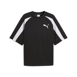 T-Shirt Puma "T7 Big Cat T-Shirt Herren", Damen, Gr. L, schwarz, Obermaterial: 100% Polyester. Rippe: 3% Elasthan, 97% Polyester, oversize, Rundhals, Shirts T-Shirt